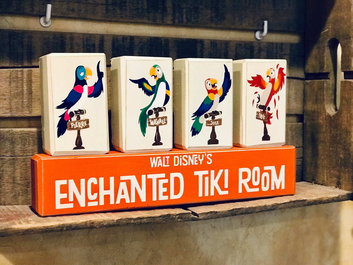 Tiki Room 5 Piece Wood Stacking Block Set | Tiki Room Decor - Etsy