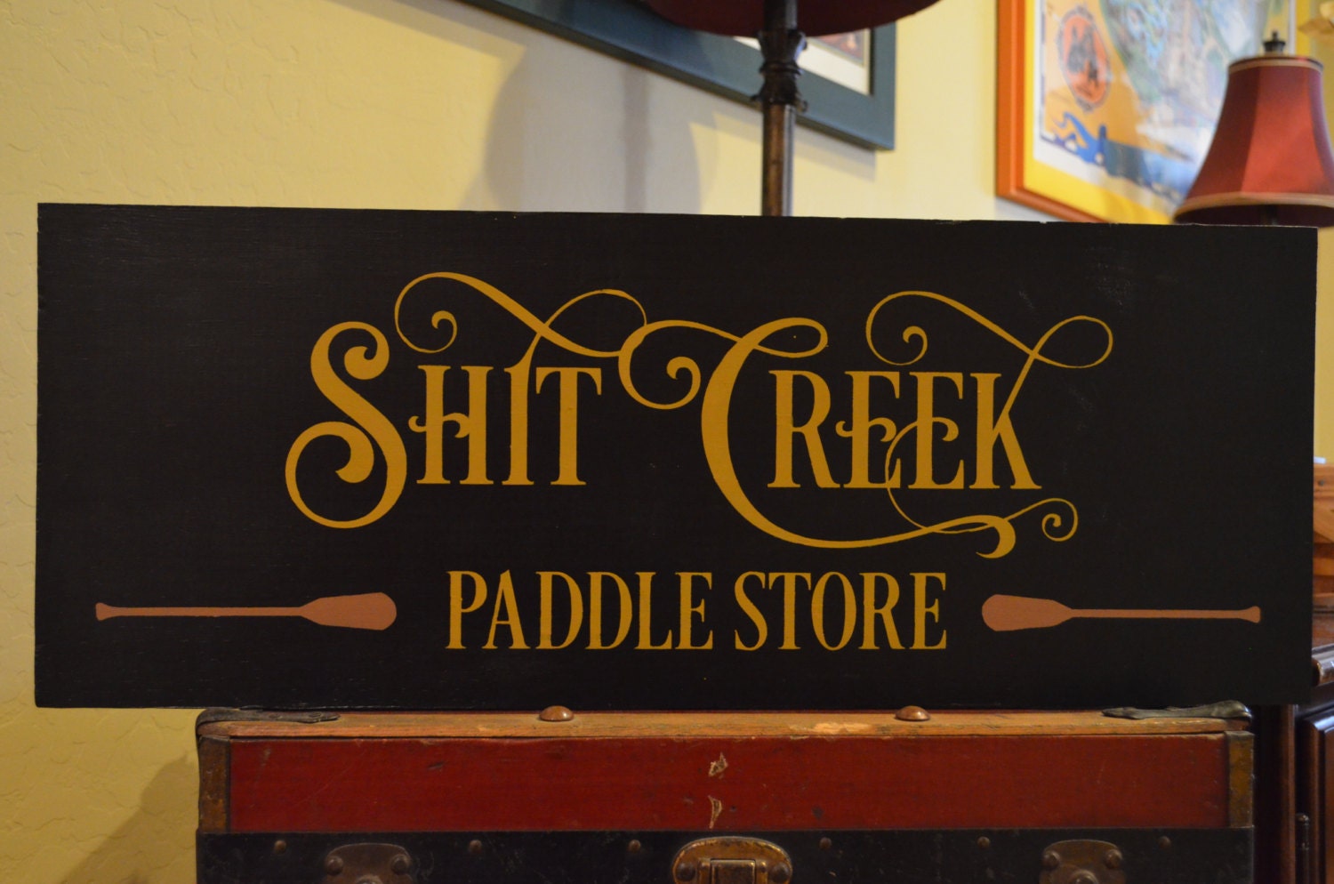 Shit Creek Paddle Store Wood Sign 24" X 9 1/4" | Oversized Sign | up A ...