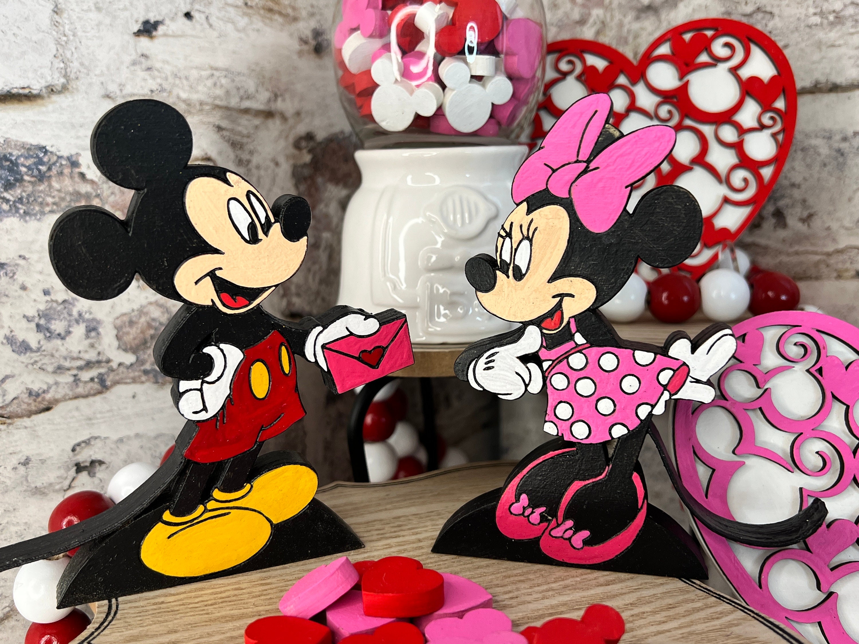 Classic Mickey Tiered Tray Decor - Valentine Candy Jar | Mini Mickey ...
