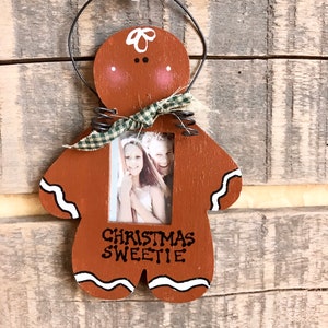 Wood Gingerbread Picture Frame Ornament - Etsy