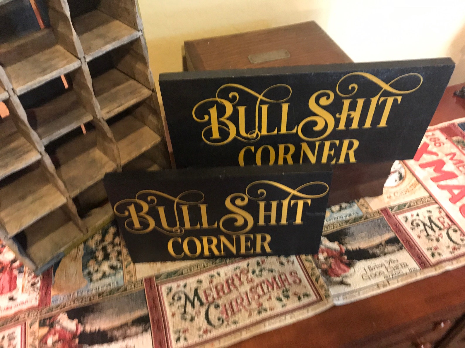 Bull Shit Corner Vulgar Sarcastic Wood Sign | Etsy
