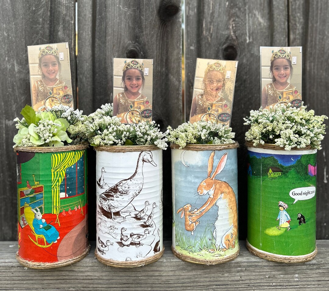 Childrens Storybook Can Vases Set of Four - Etsy