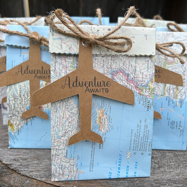 World Map Paper Bags - Etsy