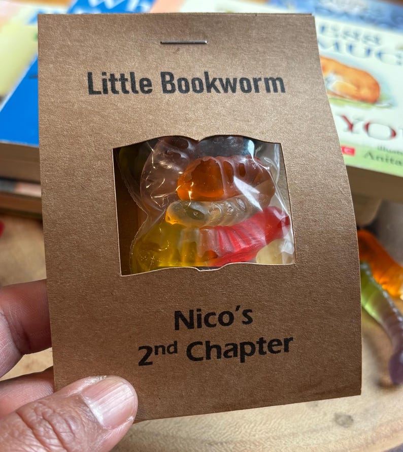 20 Little Bookworm Favors/book Theme Party - Etsy