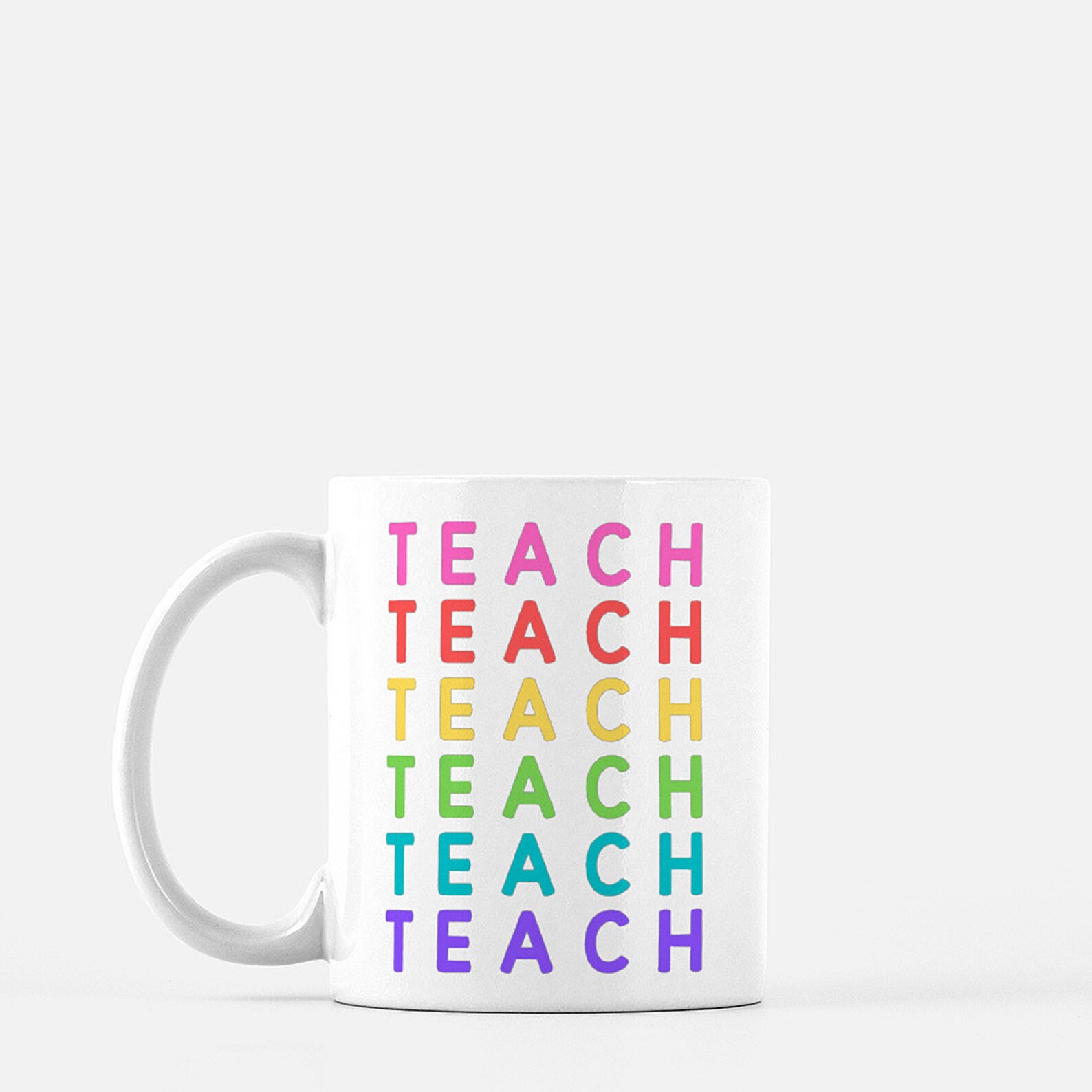 TEACH Mug Rainbow Teacher Coffee Mug Pen Holder Teacher - Etsy.de