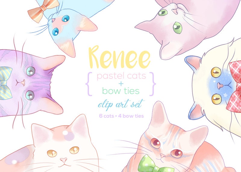 Cat watercolor clipart christmas cat clipart cute kitty | Etsy