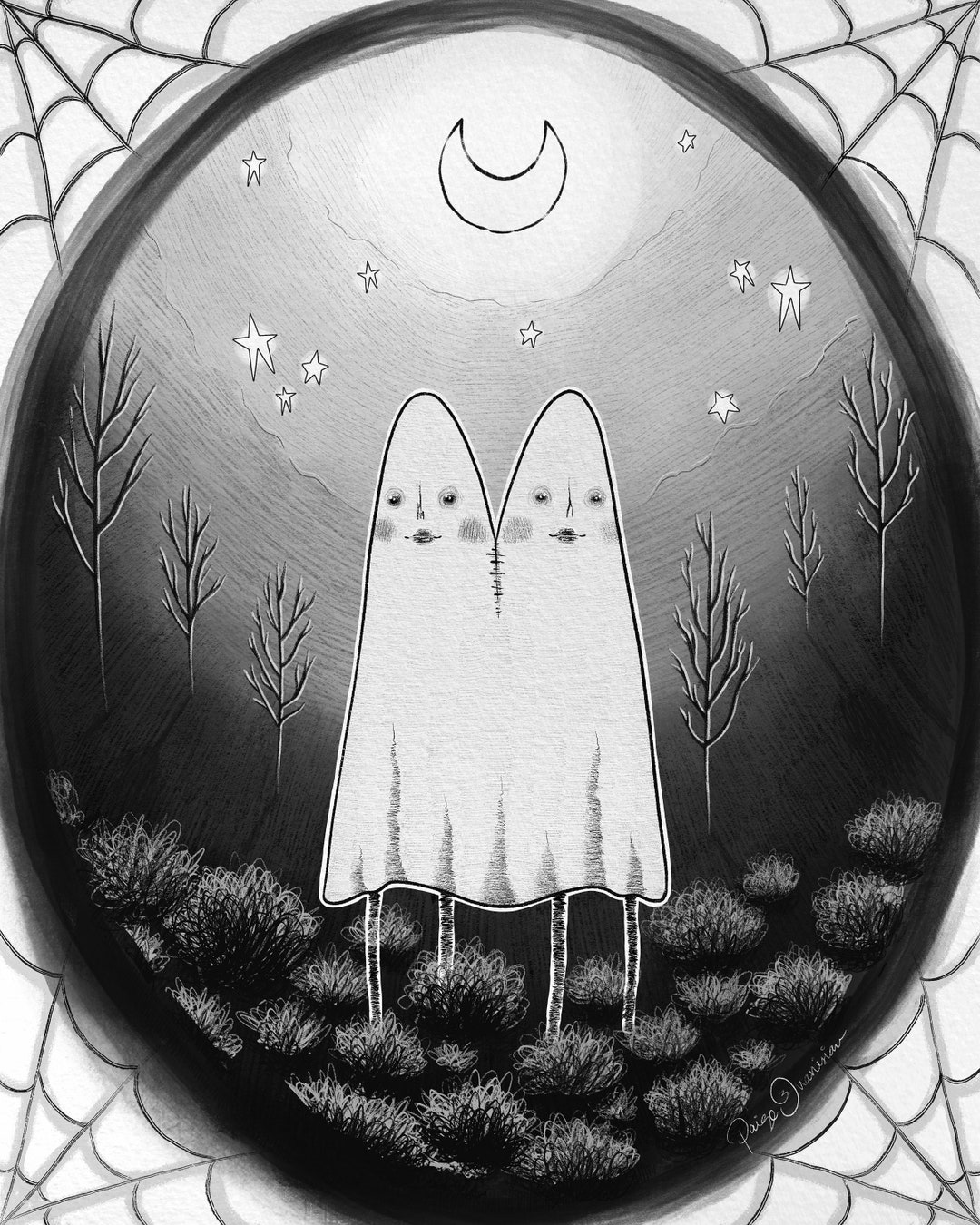 Crescent Moonflower (fine Art Print of an Original Illustration by ...