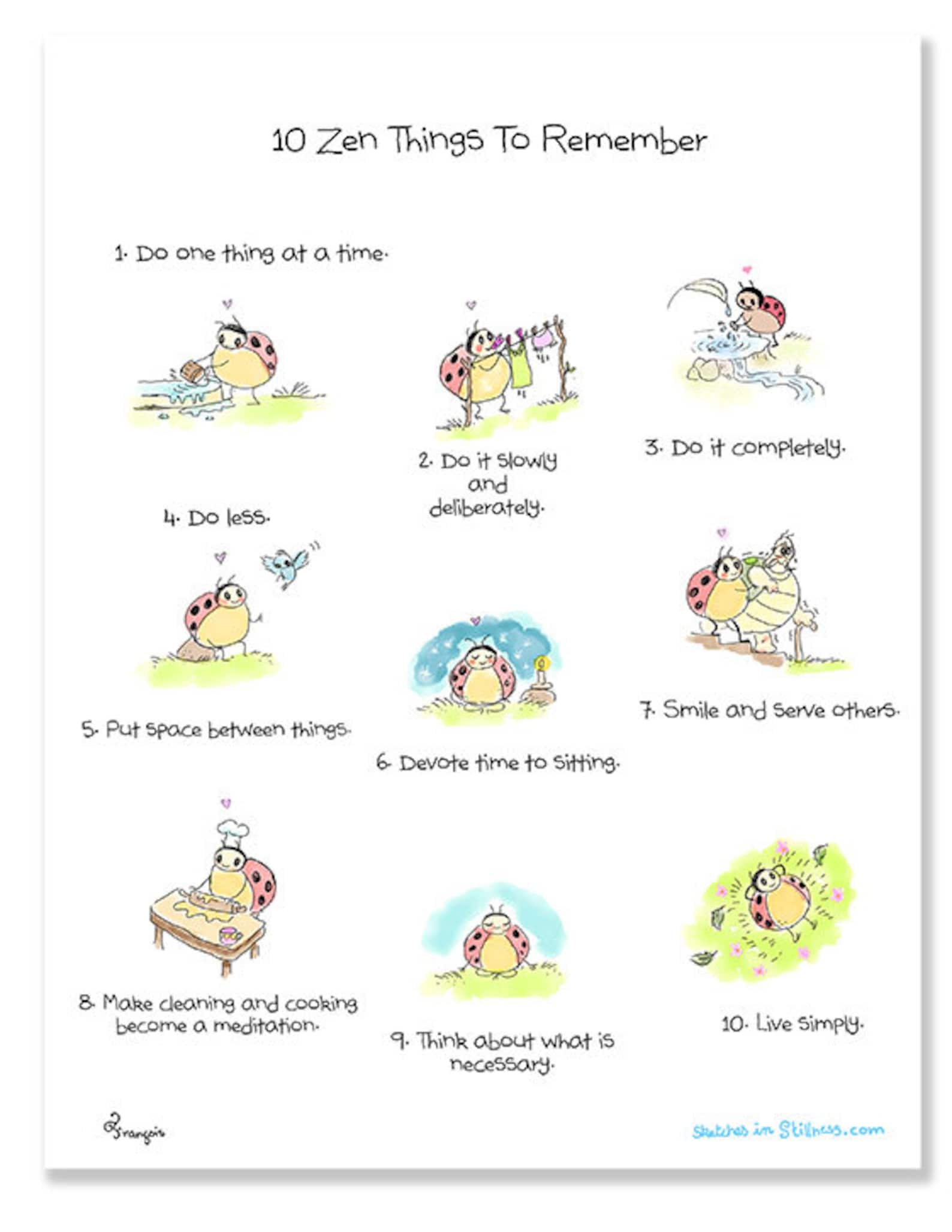 Digital Print- 10 Zen Things TO Remember- - Etsy