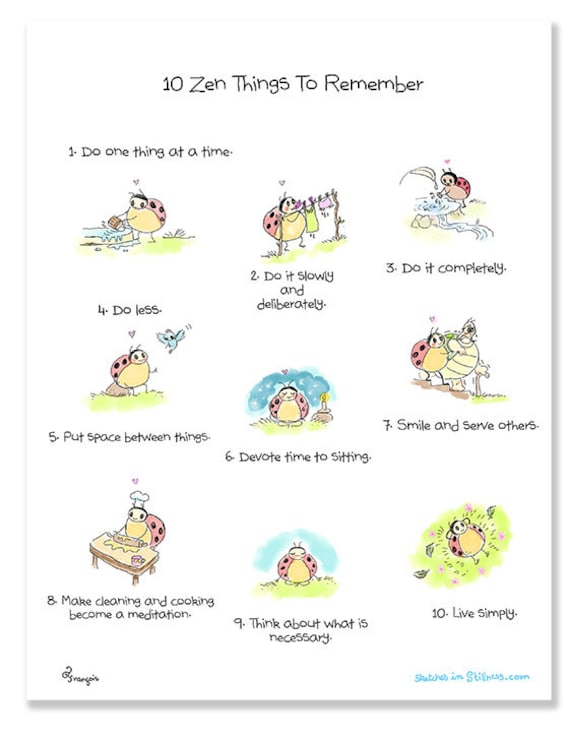 Digital Print 10 Zen Things TO Remember | Etsy