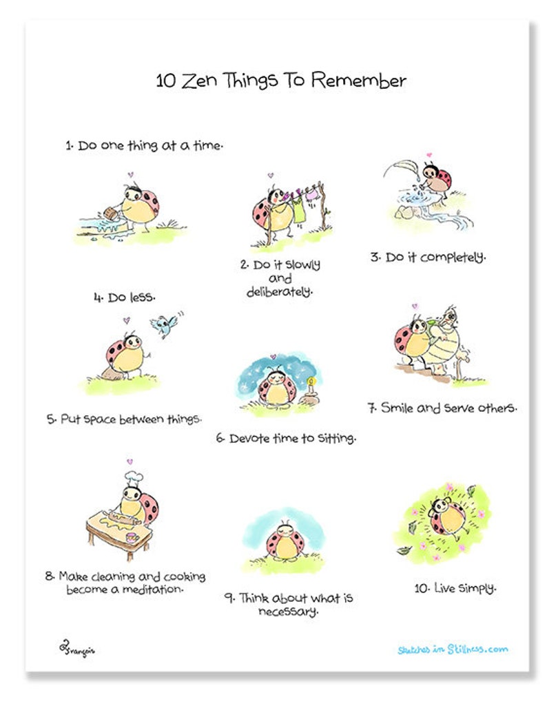 Digital Print- 10 Zen Things TO Remember- - Etsy