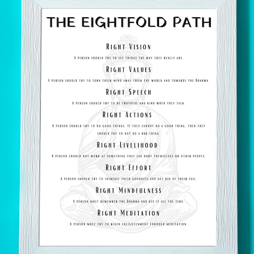 Eightfold Path Print Buddha Wall Art Buddhism Spiritual - Etsy