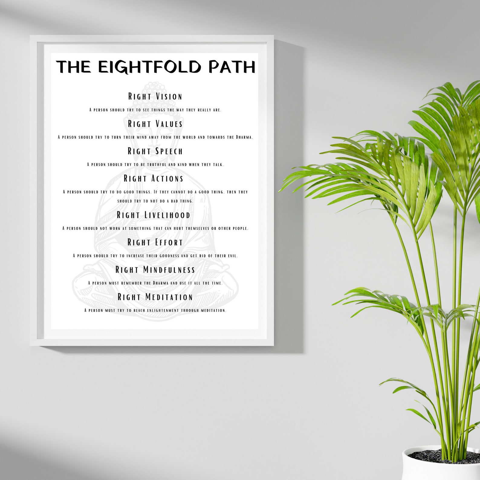Eightfold Path Print Buddha Wall Art Buddhism Spiritual - Etsy