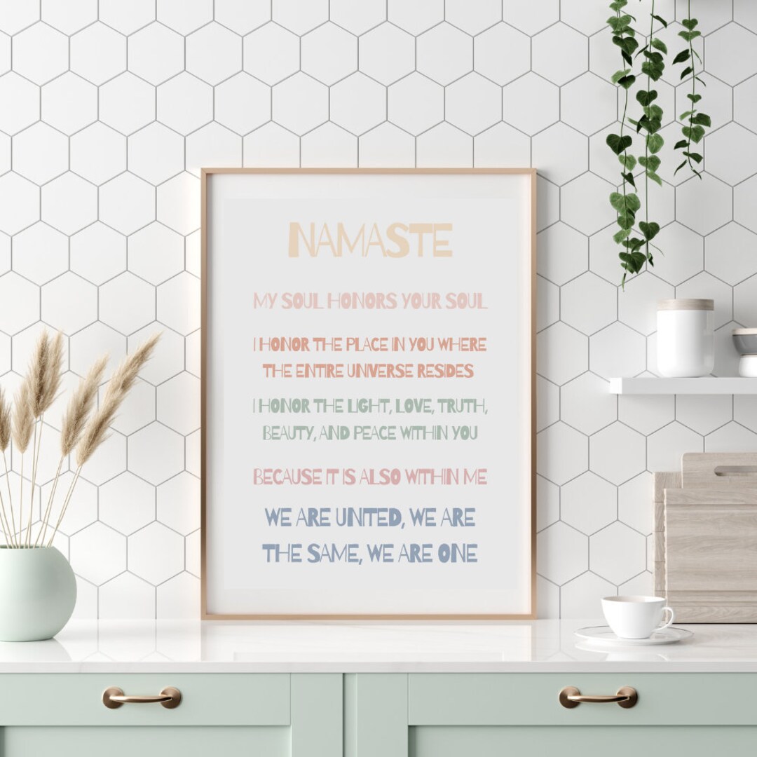 Namaste Definition Print, Namaste Sign, Namaste Printable, Yoga Poster ...