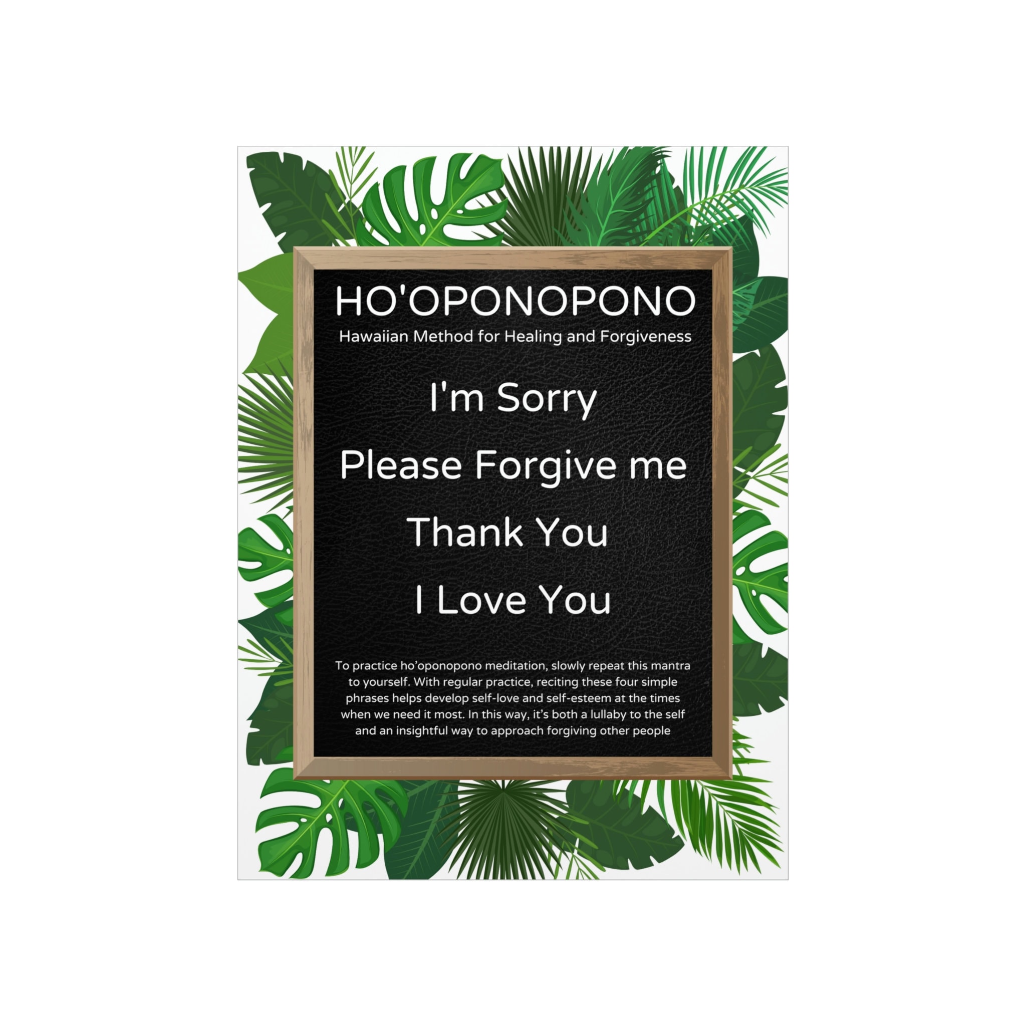 Ho'oponopono Poster I Hooponopono Wall Art I Hawaiian Prayer I ...