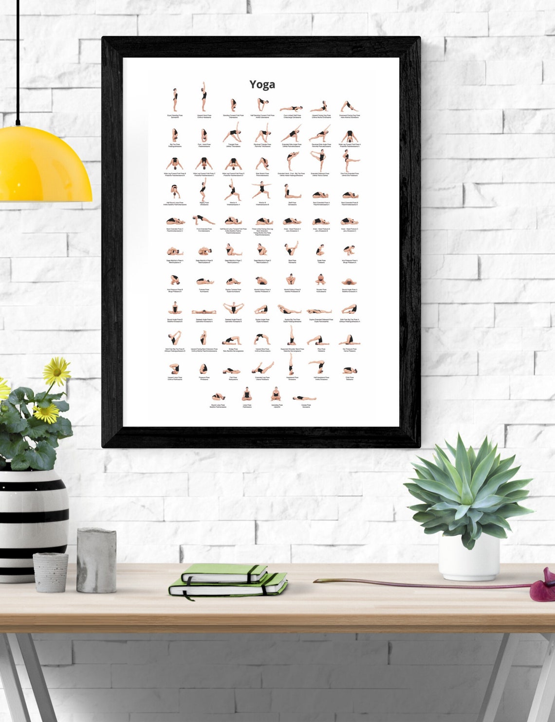 Buy Digital Download Yoga Poses Poster 24x36 Yoga Chart Yoga Pose ...