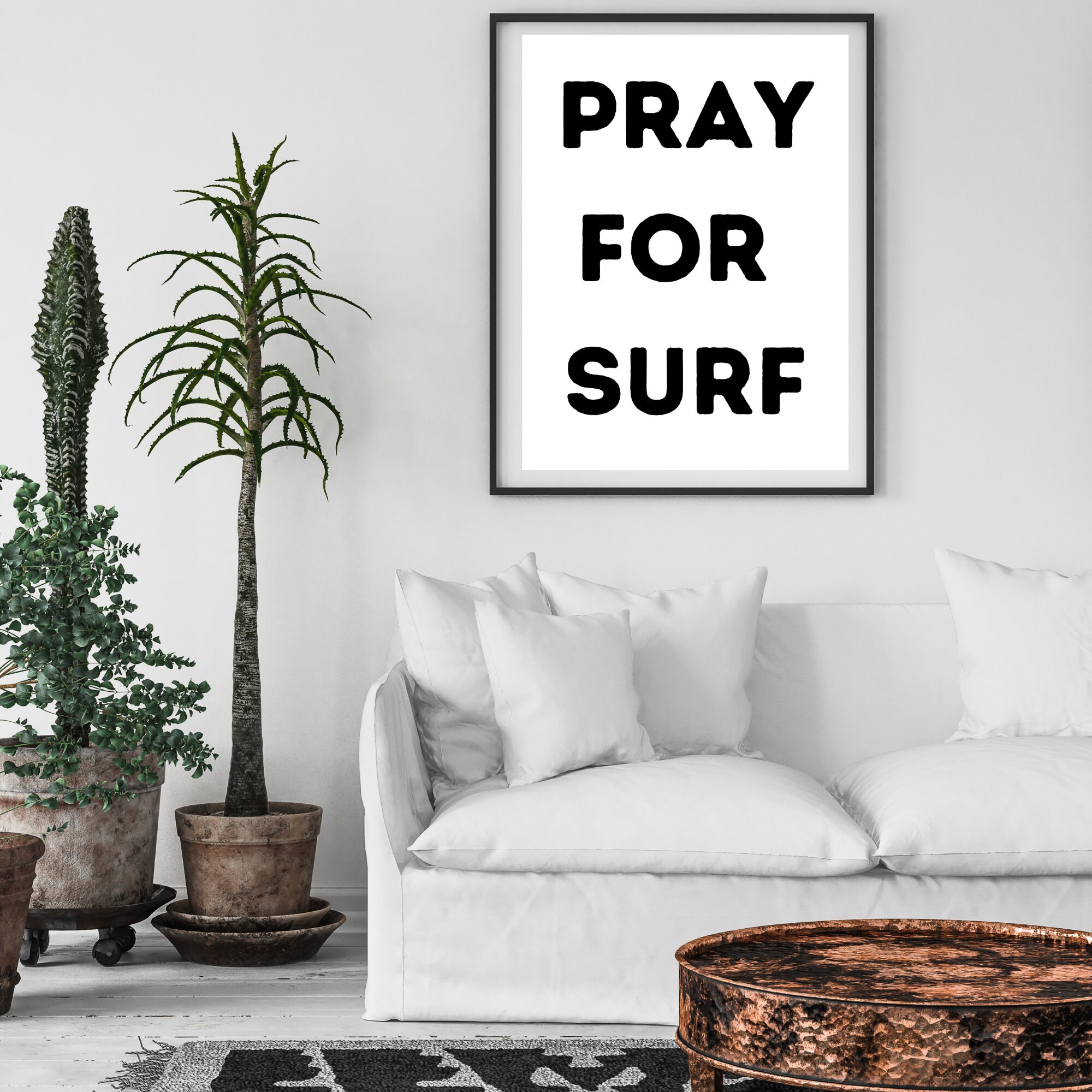 Pray for Surf Print Surf Poster Surf Wall Art Surf Quote - Etsy