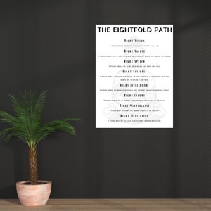 Eightfold Path Print, Buddha Wall Art, Buddhism, Spiritual Decor ...