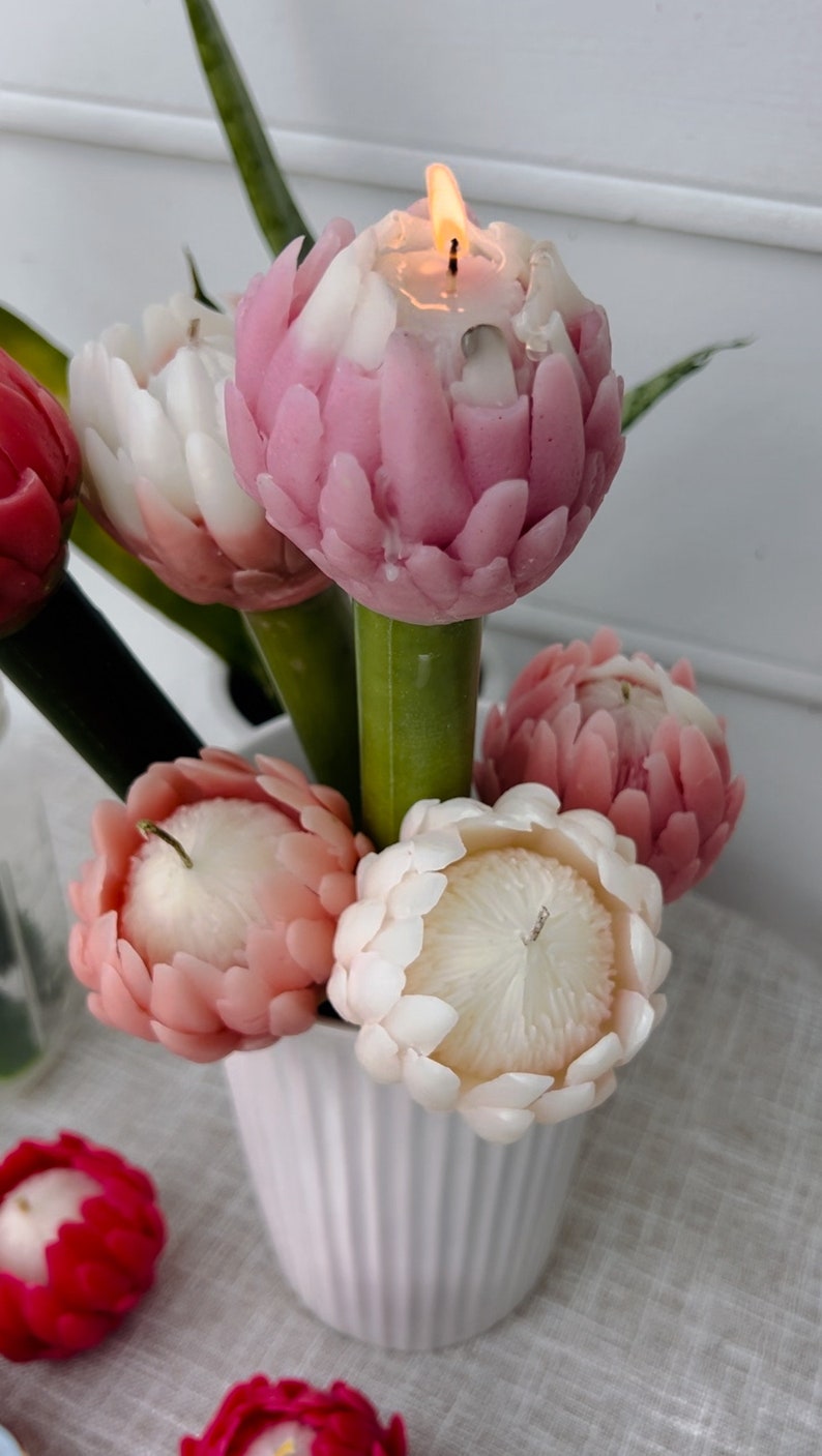 Taper Candle Protea Flower Candlesticks for Wedding Party, Flower Lover ...