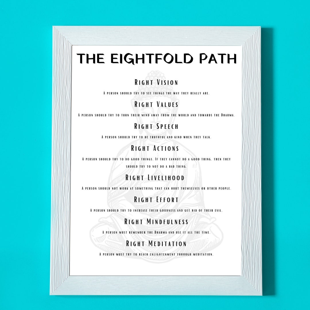Eightfold Path Print, Buddha Wall Art, Buddhism, Spiritual Decor ...