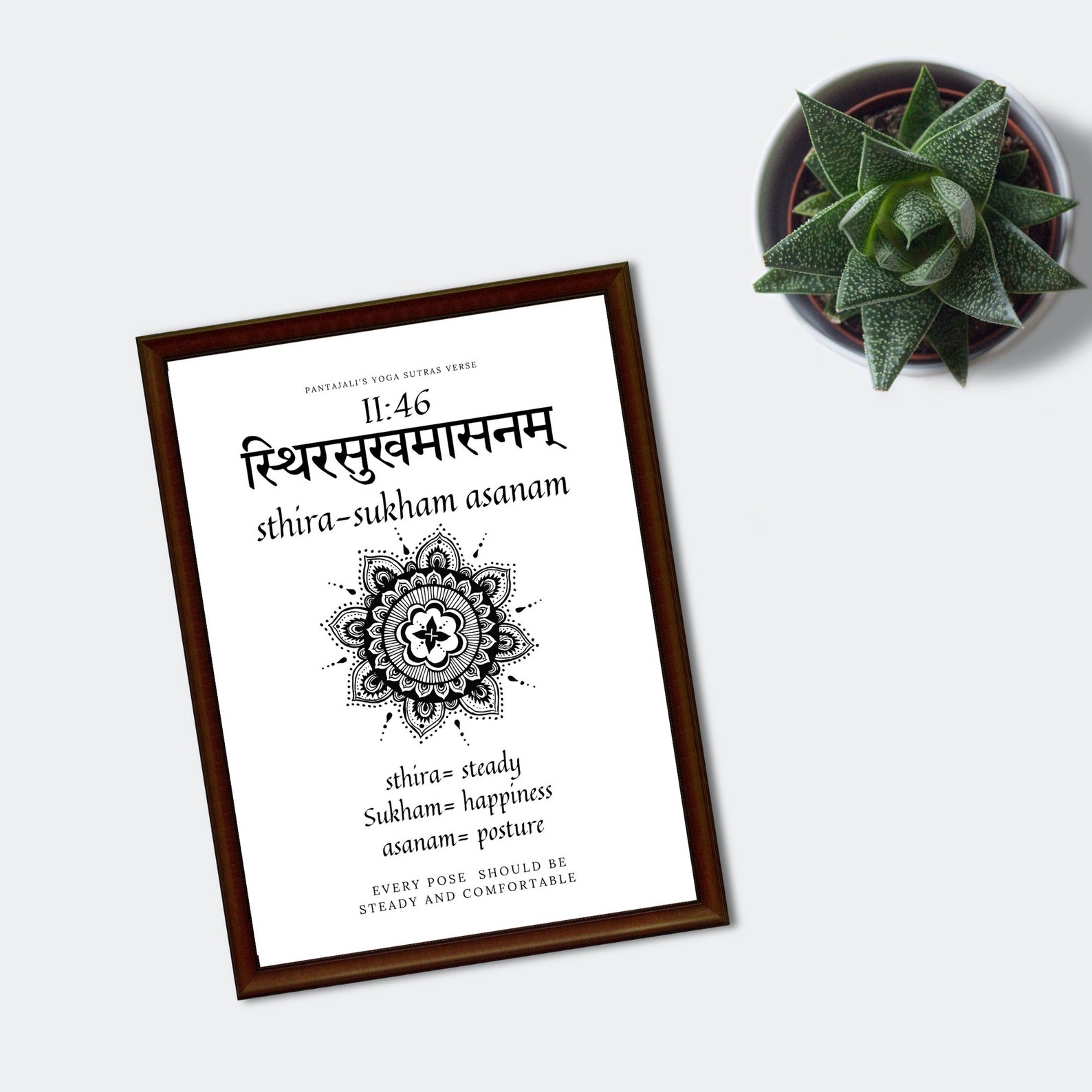 Patanjali Yoga Sutras Print, Sthira Sukham Asanam (digital Download) - Etsy