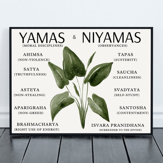 Yama Niyama Print Yoga Wall Art Asthtanga Yoga Poster 8 Limbs - Etsy