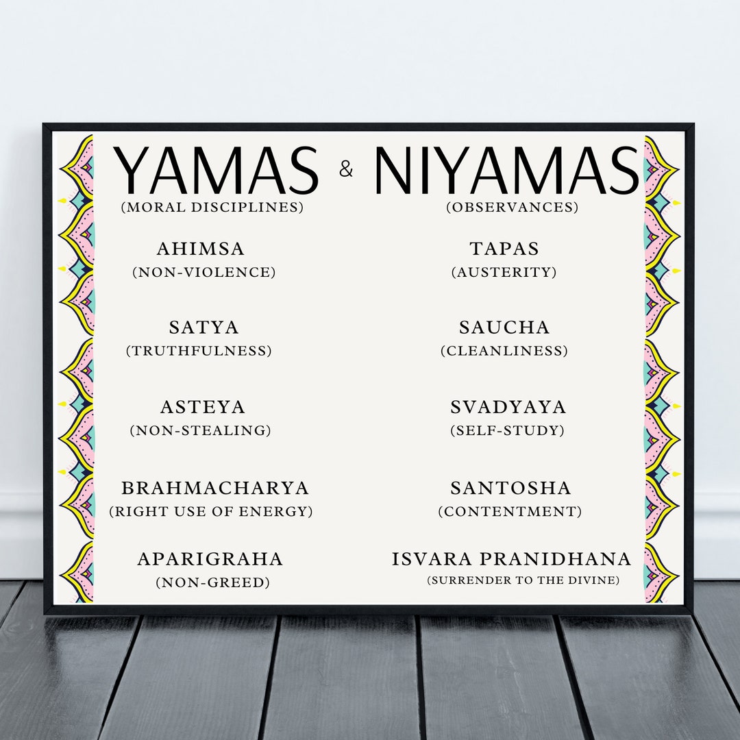 Yamas Niyamas Print | 8 Limbs of Yoga Poster (digital Download) - Etsy