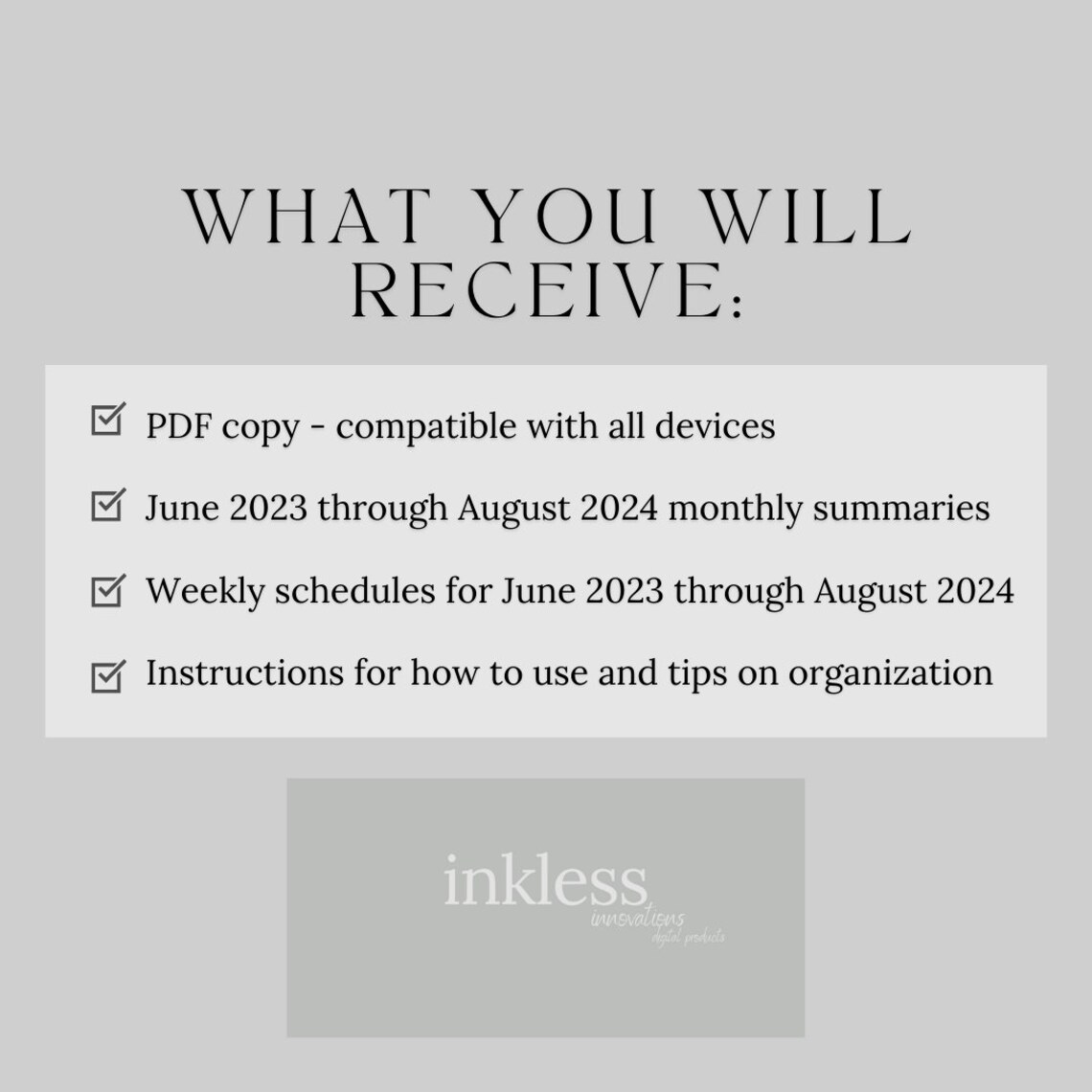 2023 2024 Digital Planner Minimal Design Weekly Planner - Etsy