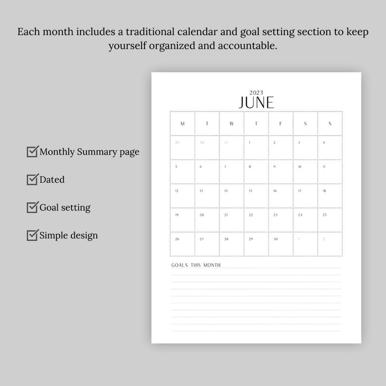 2023 2024 Digital Planner Minimal Design Weekly Planner - Etsy