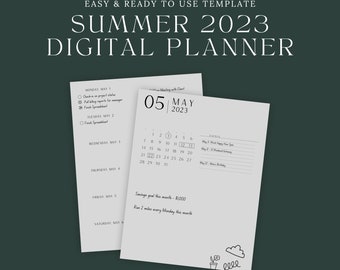 2023 2024 Digital Planner Minimal Design Weekly Planner - Etsy