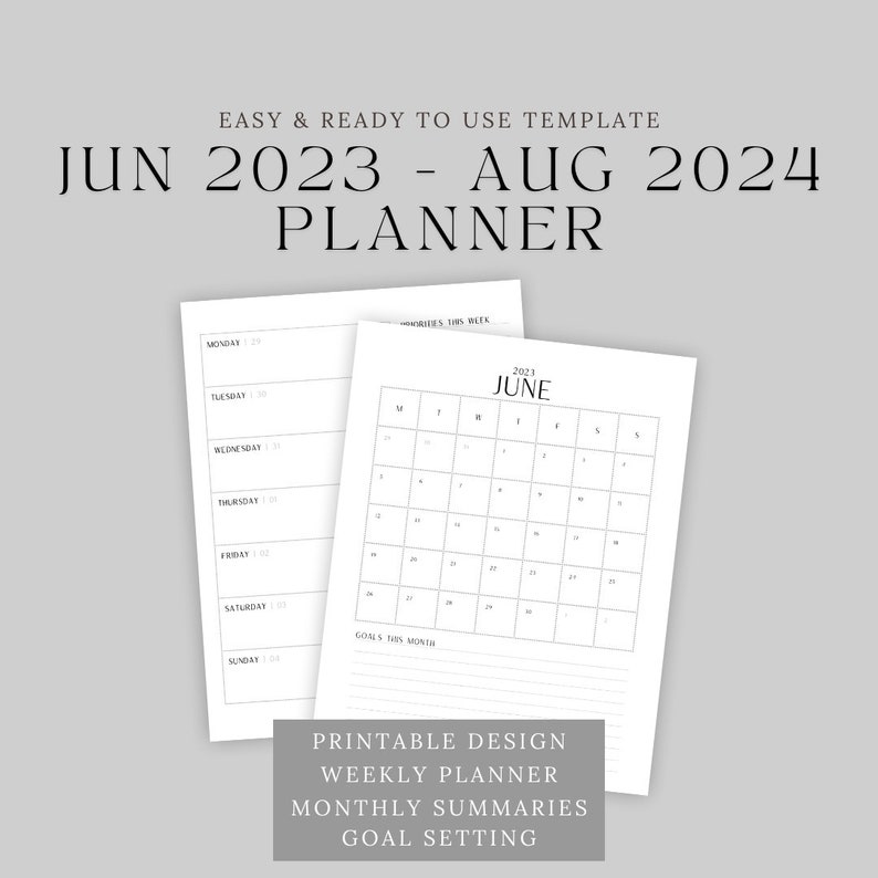 2023 2024 Digital Planner Minimal Design Weekly Planner - Etsy