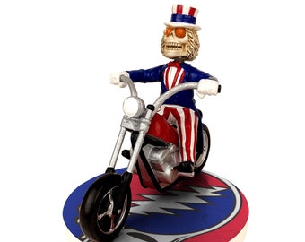 Hand Painted Grateful Dead Uncle Sam Skeleton Logo Rock - Etsy
