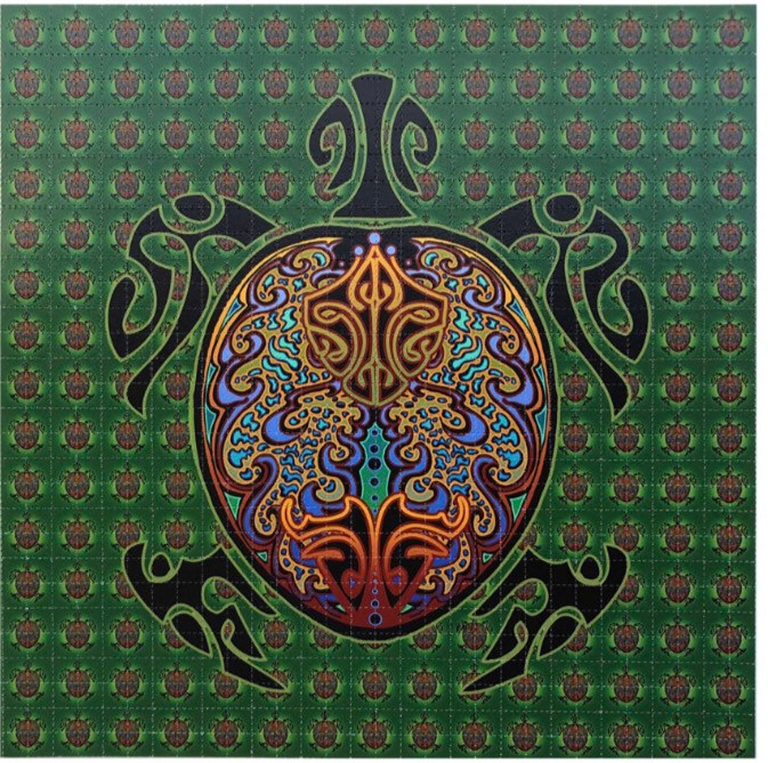 Blotter Art “celtic Terrapin” Signed by Grateful Dead Artist Mike ...
