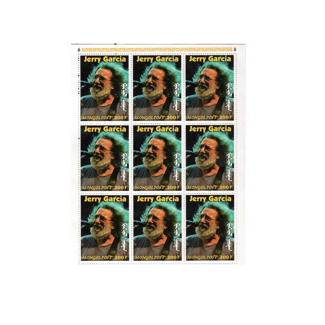 Jerry Garcia Postage Stamps Set Mongolpost 1999 Limited Edition With ...