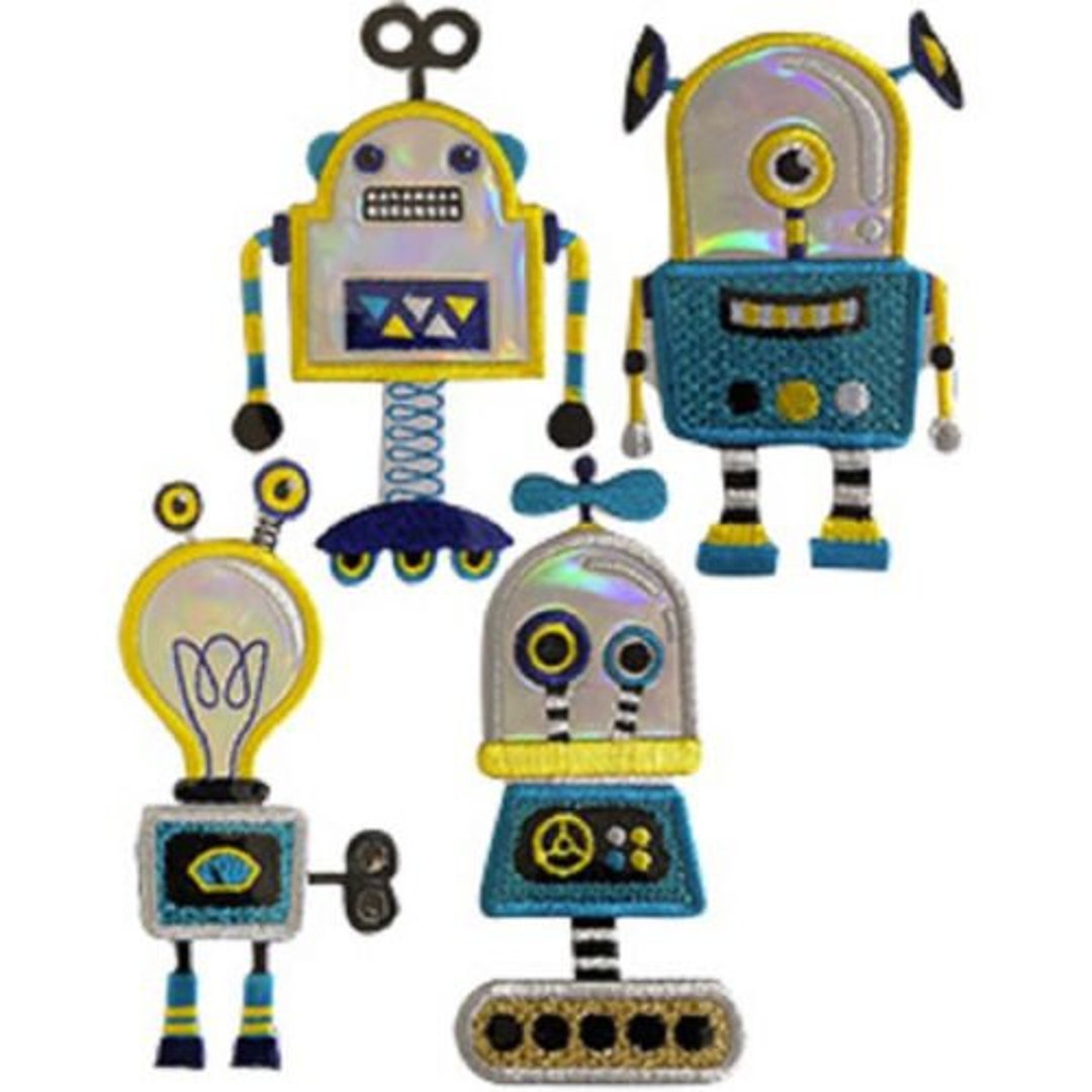 Set of 4 Robot Patches - Etsy