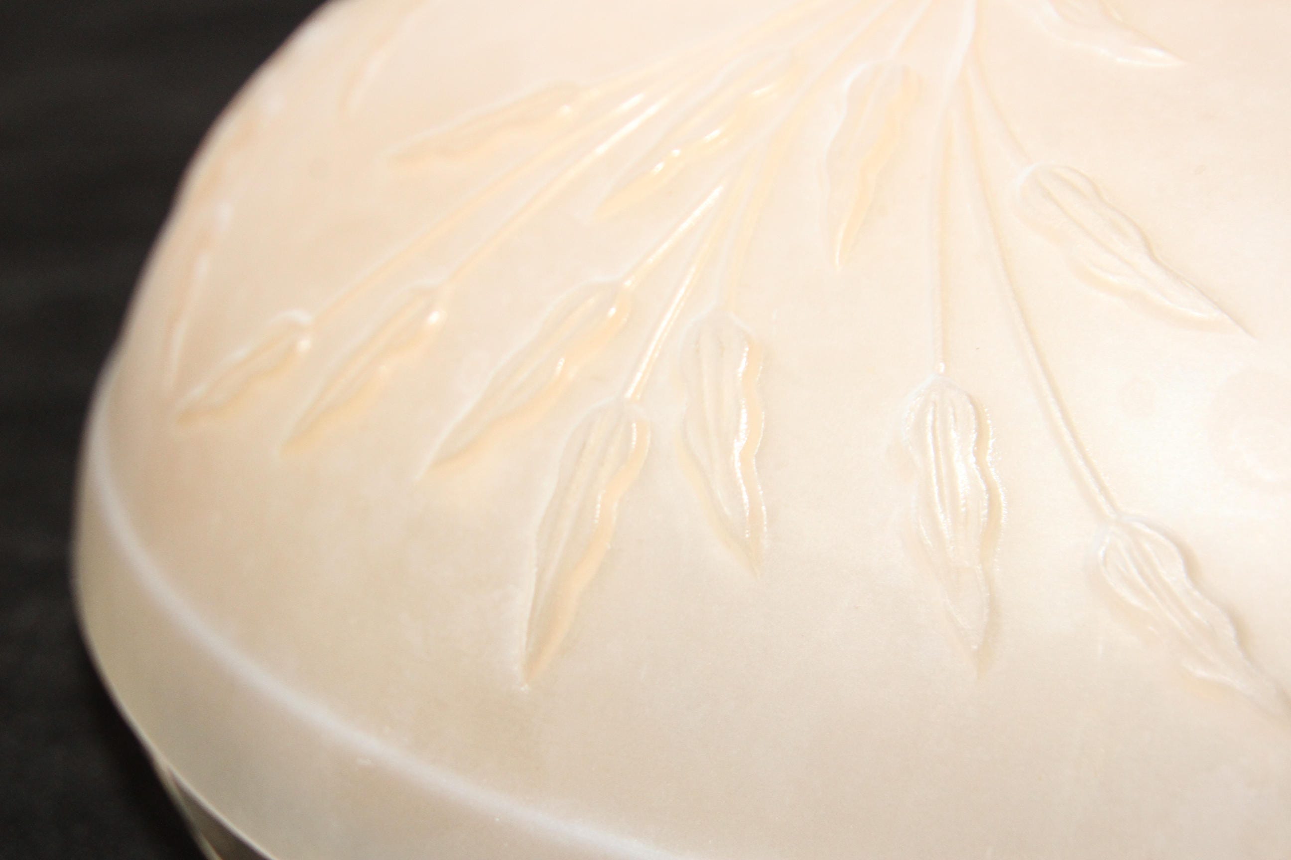 Vintage Glass Embossed Hanging Light Shade in Pale Champagne Rose early ...