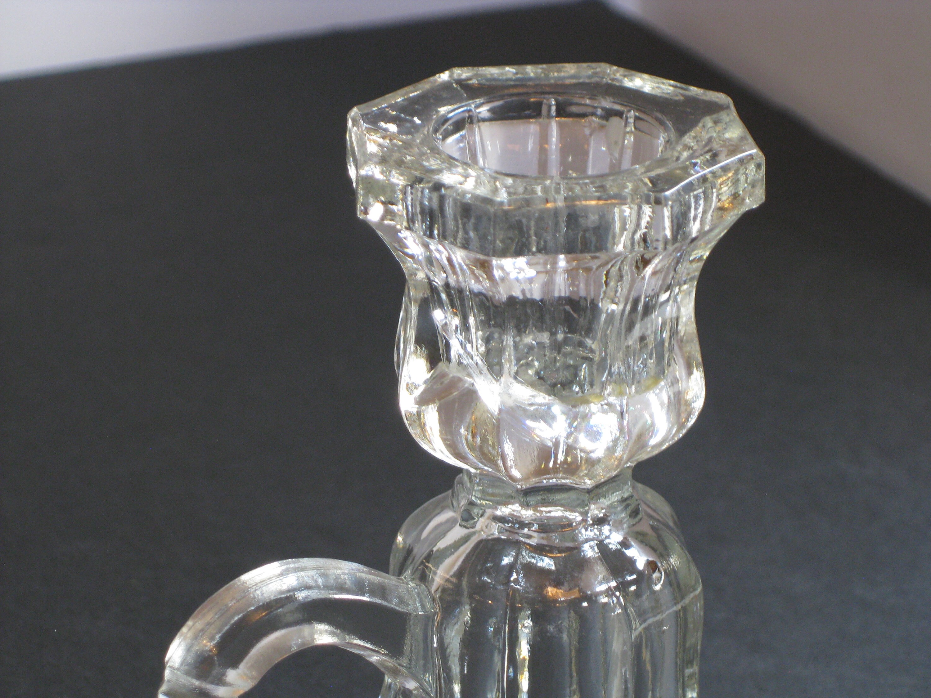 Vintage Clear Glass Candlesticks Pair Octagon and Bell Shaped - Etsy