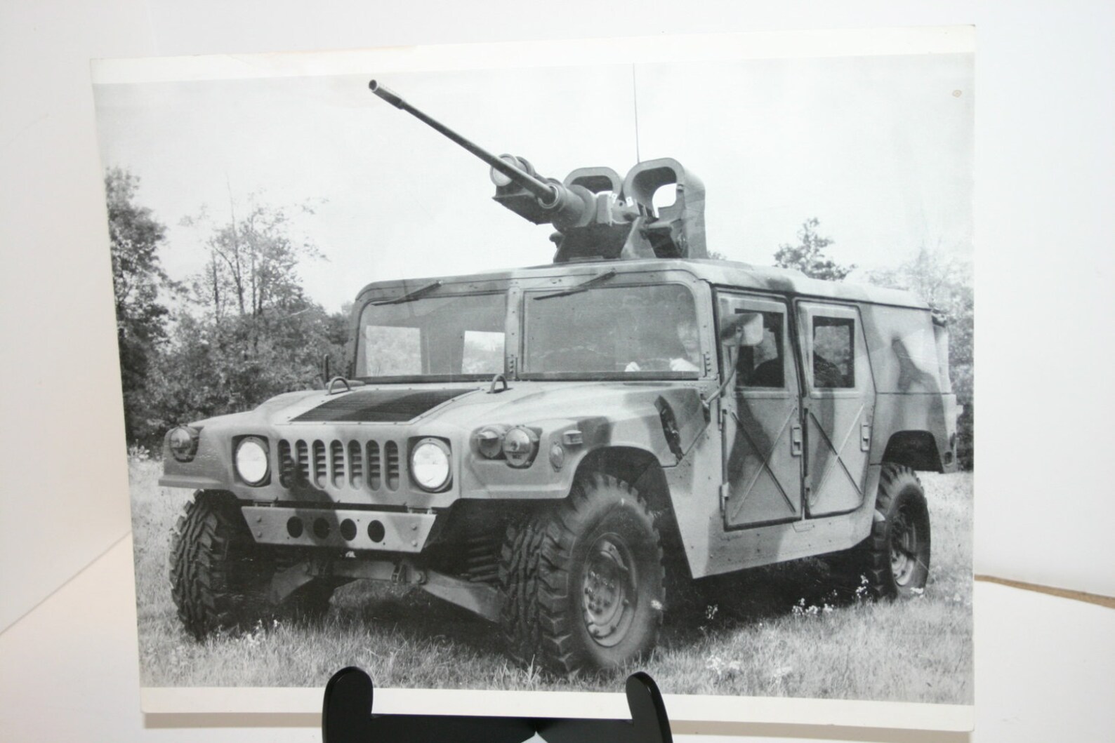 Vintage Desert Storm Army Humvee Large B&W Photo Driver and Passenger ...