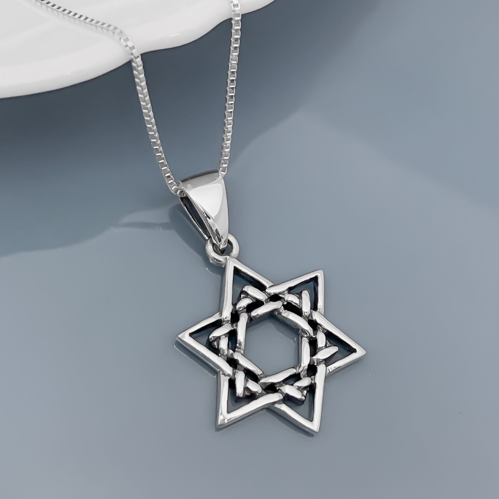 Sterling Silver Star of David Necklace, Star of David Pendant Neckalce ...