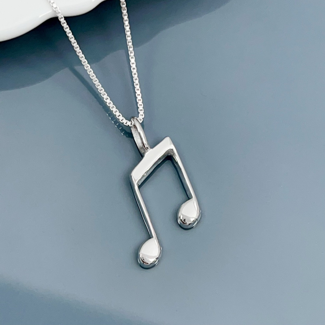 Sterling Silver Music Note Pendant Necklace, Best Friend Birthday Gift ...