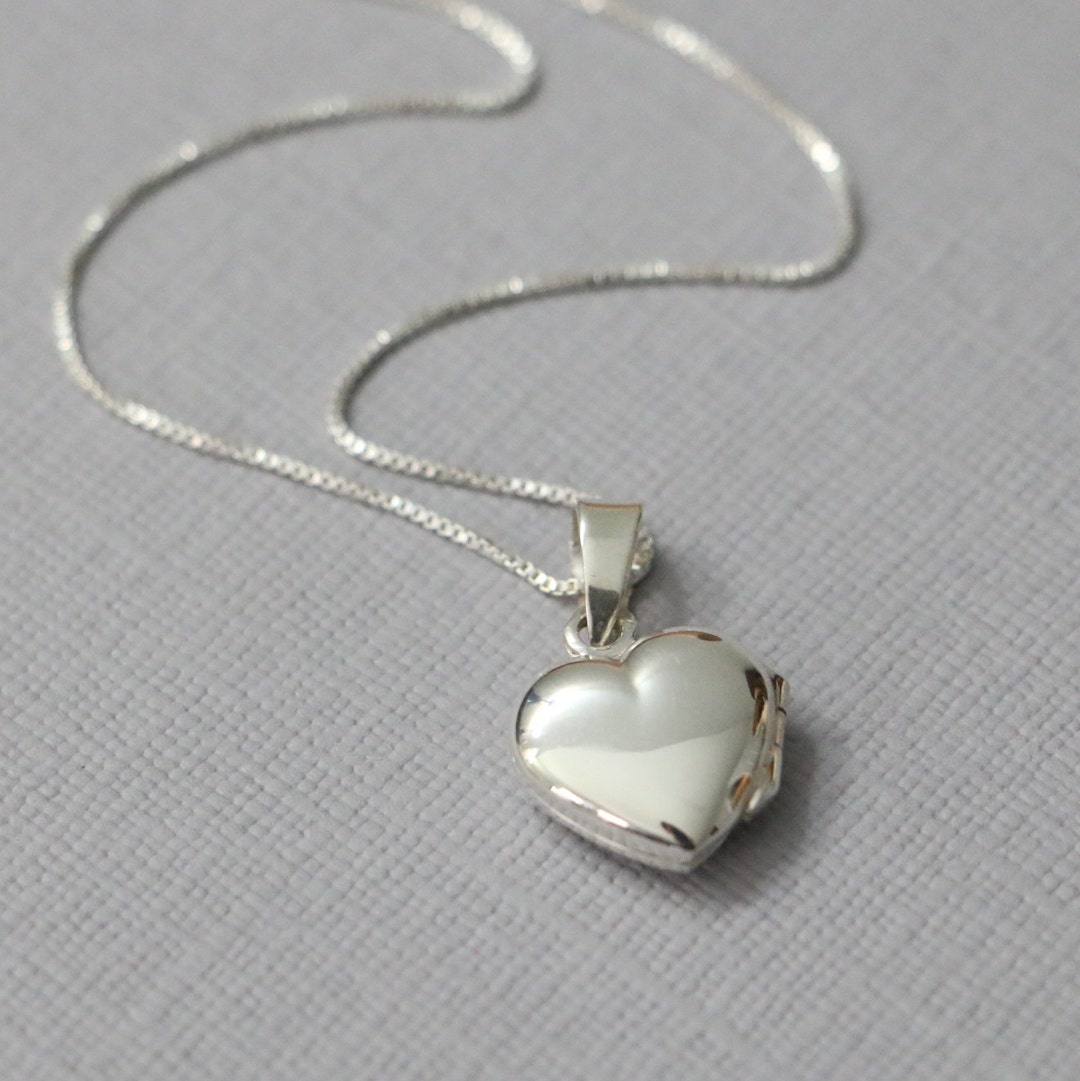 Sterling Silver Heart Locket Necklace, Locket Jewelry, Locket Necklace ...