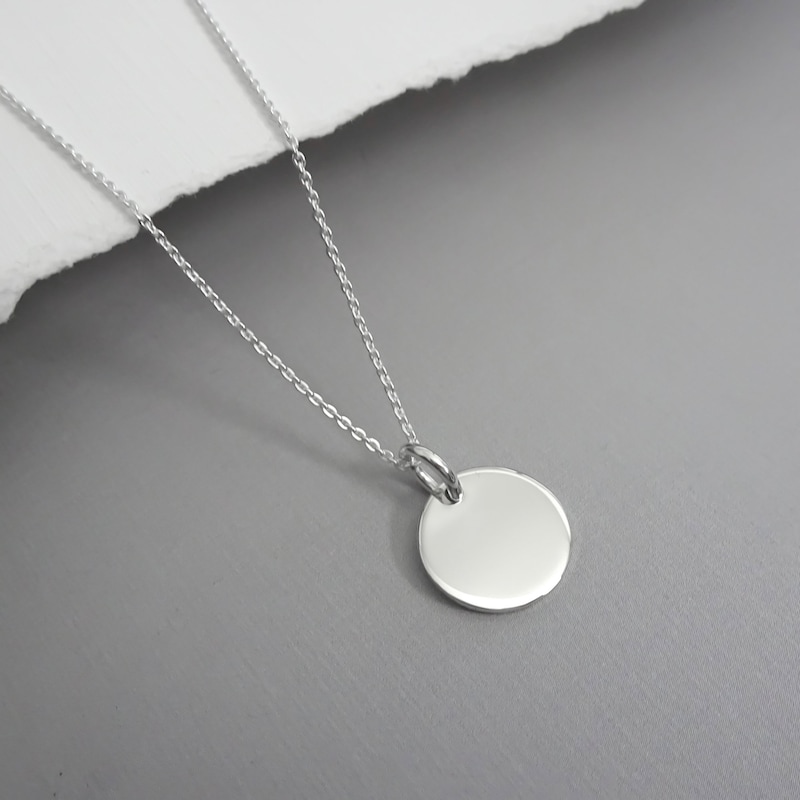 Silver Disc Necklace - Etsy