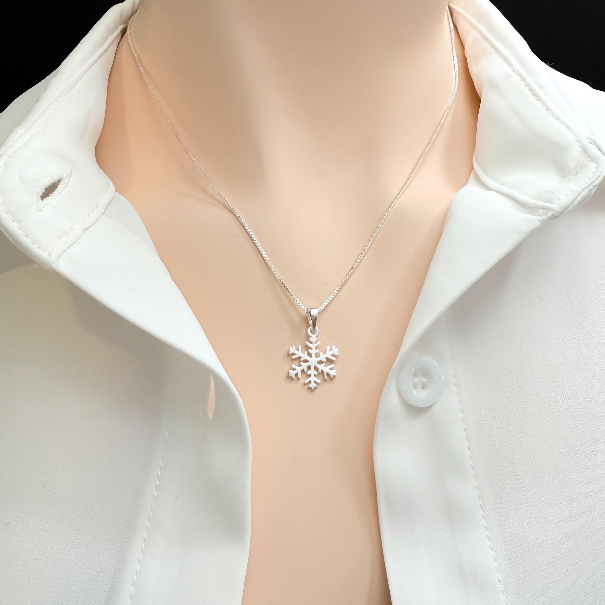 Snowflake Necklace, Winter Wedding Necklace, Christmas Gift, Christmas ...