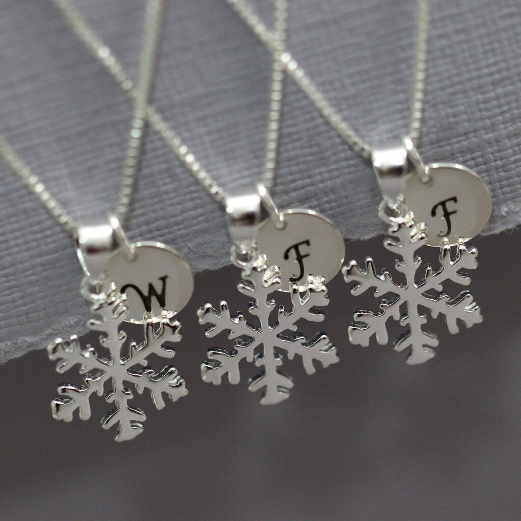 Winter Wedding Necklace, Sterling Silver Snowflake Necklace ...