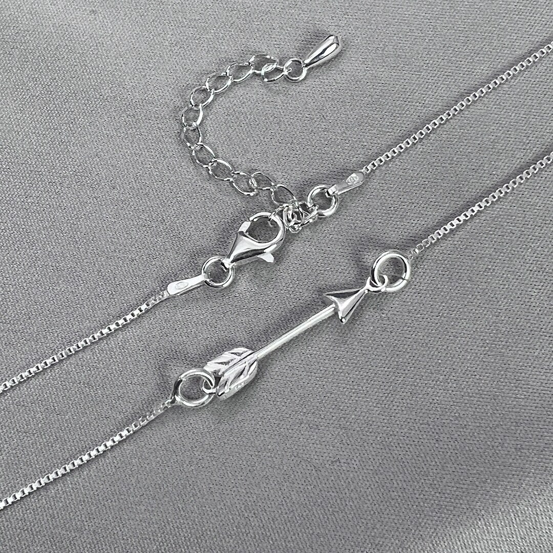 Dainty Sideways Arrow Necklace, Sterling Silver Arrow Necklace ...