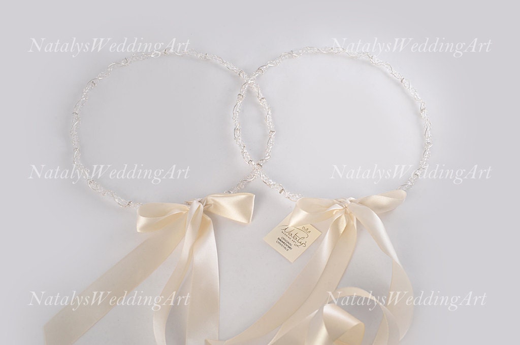 Stefana Silver Plated Greek Stephana Orthodox Wedding Crowns Greek ...