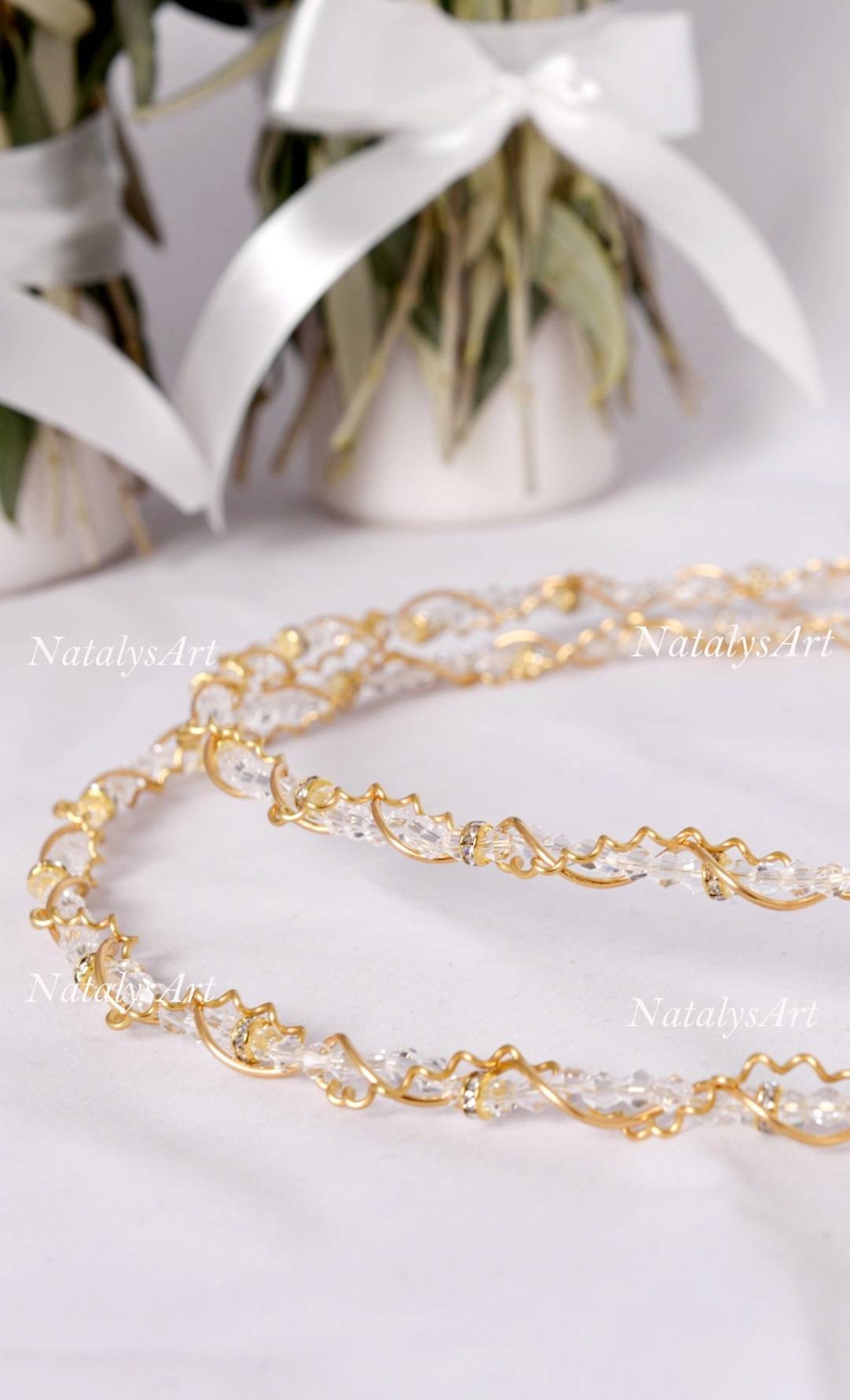 Stefana Silver Plated Greek Stephana Orthodox Wedding Crowns Greek ...