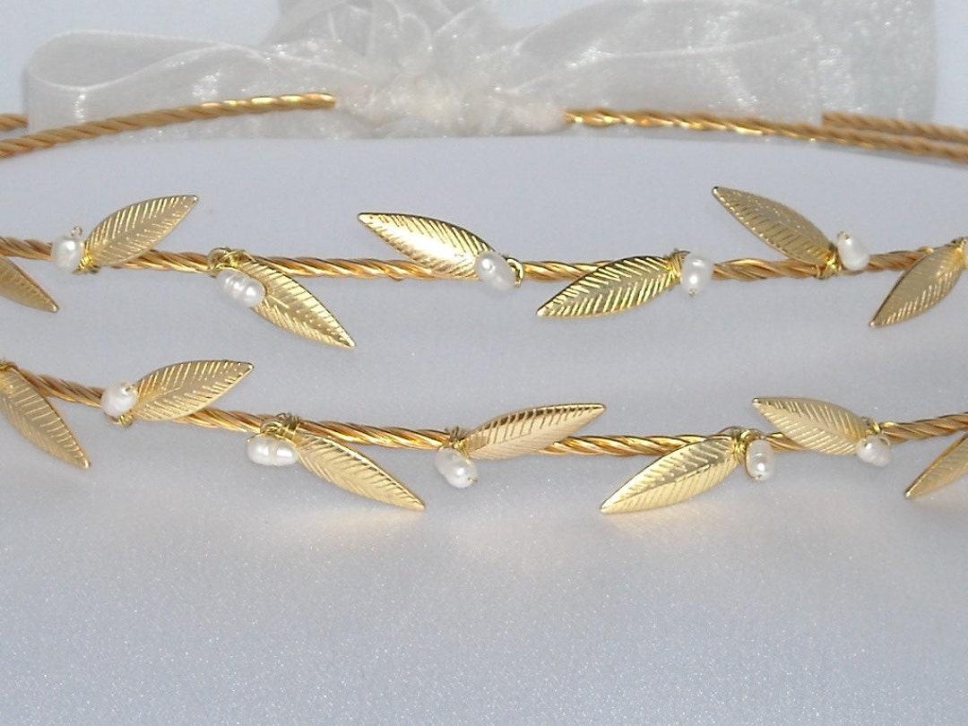 STEFANA Greek Crowns Ancient Greek Style Gold Plated Olive Leafs ...