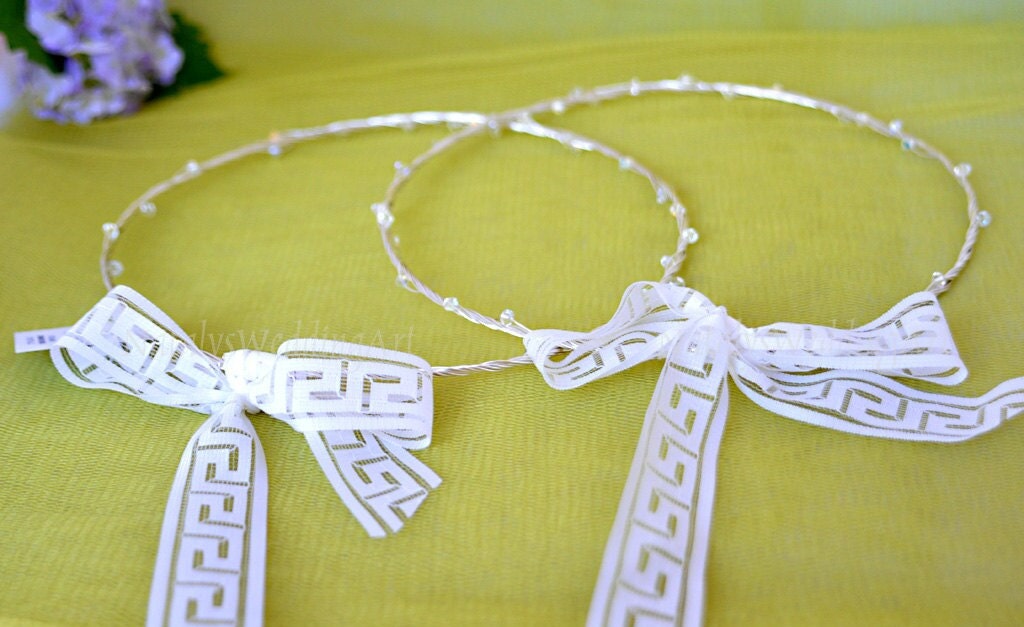 STEFANA Greek Crowns Greek Stefana Silver or Gold Orthodox - Etsy