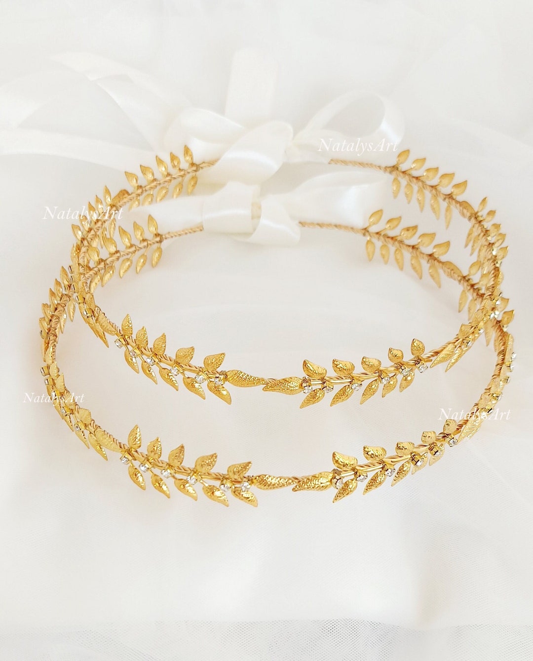 Gold Leaf Stefana Crowns Greek Orthodox Stefana Stephana - Etsy