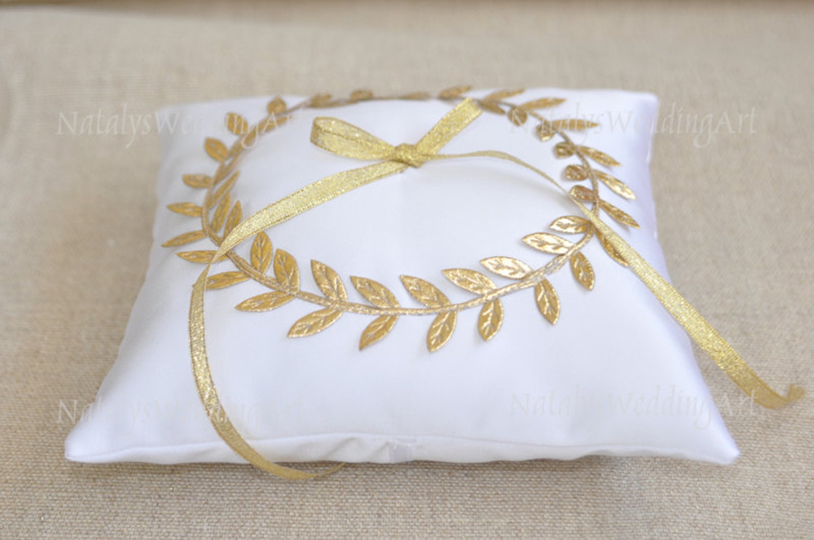 Ring Bearer Cushion Ring Cushion Gold Cushion White or Ivory - Etsy